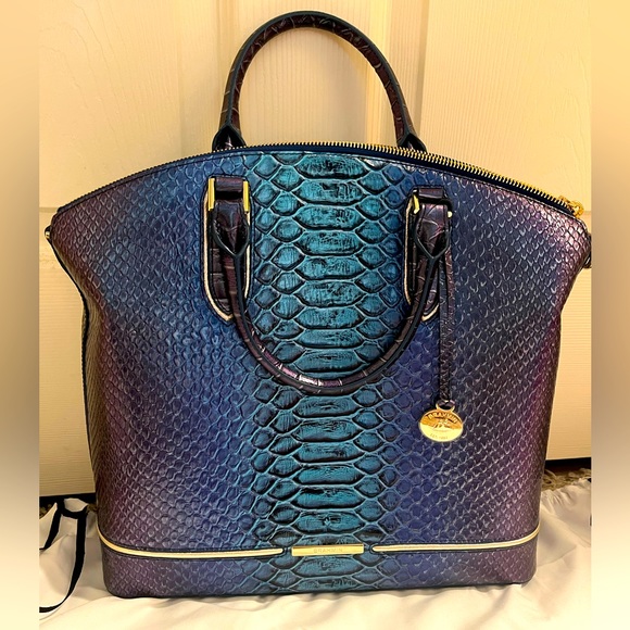 Brahmin | Bags | Nwot Brahmin Large Duxbury Satchel Electric Blue ...
